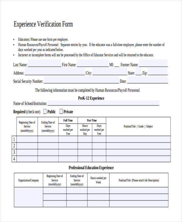 FREE 40+ Verification Form Samples, PDF, MS Word, Google Docs