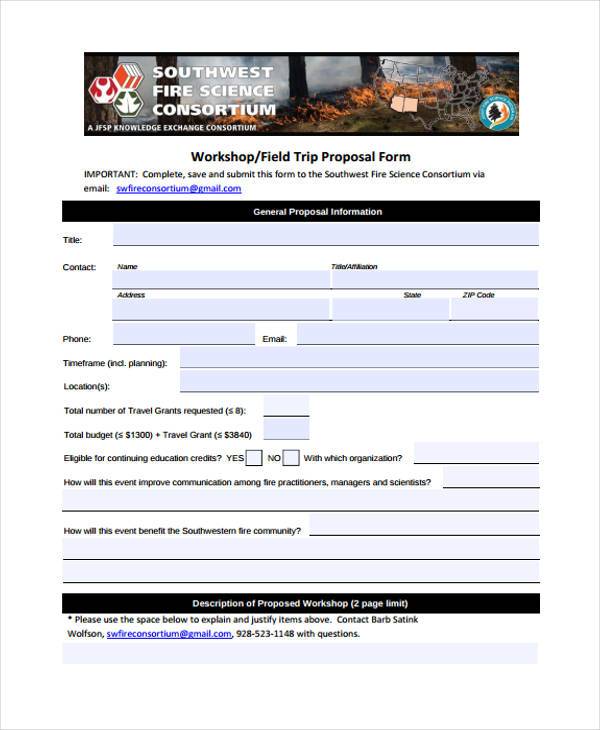 FREE 11+ Field Trip Proposal Form Samples, PDF, MS Word, Google Docs