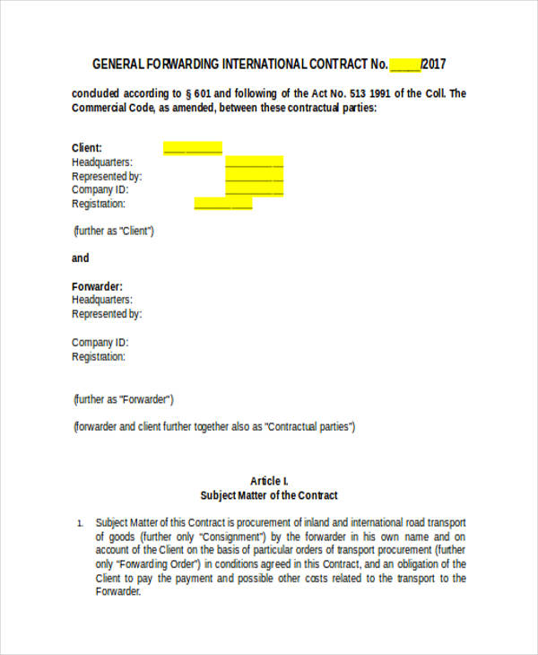 FREE 39+ Contract Form Samples, PDF, MS Word, Google Docs