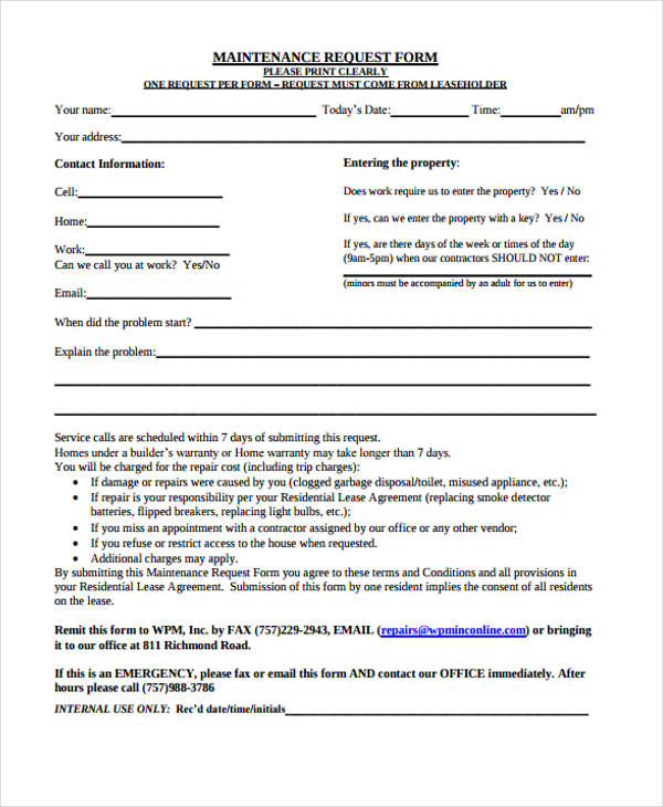 FREE 52+ Request Form Samples, PDF, MS Word, Google Docs, Excel