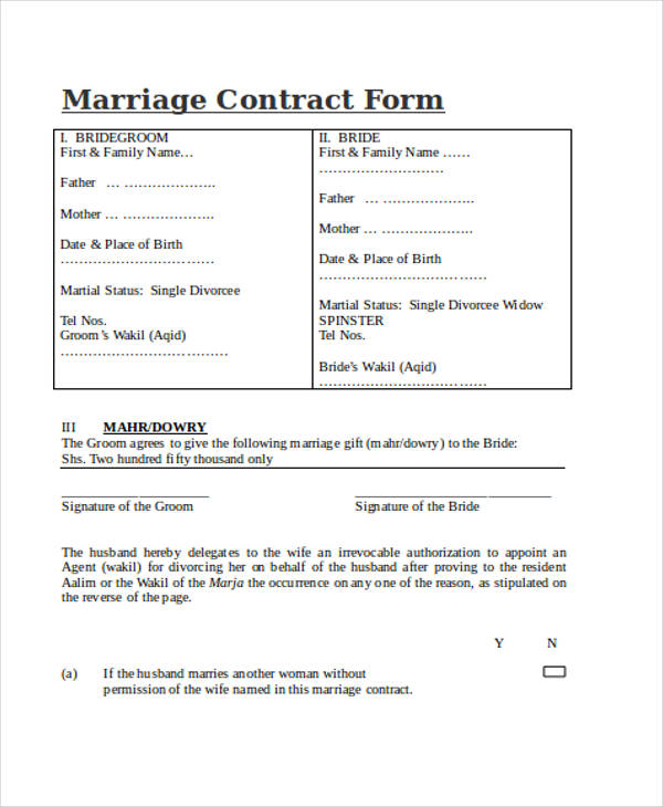 FREE 36+ Contract Forms in MS Word