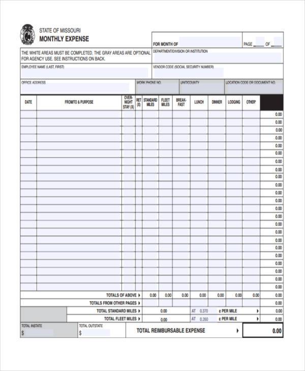 FREE 44+ Expense Forms in PDF | MS Word | Excel
