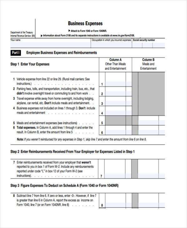 FREE 44+ Expense Forms in PDF | MS Word | Excel