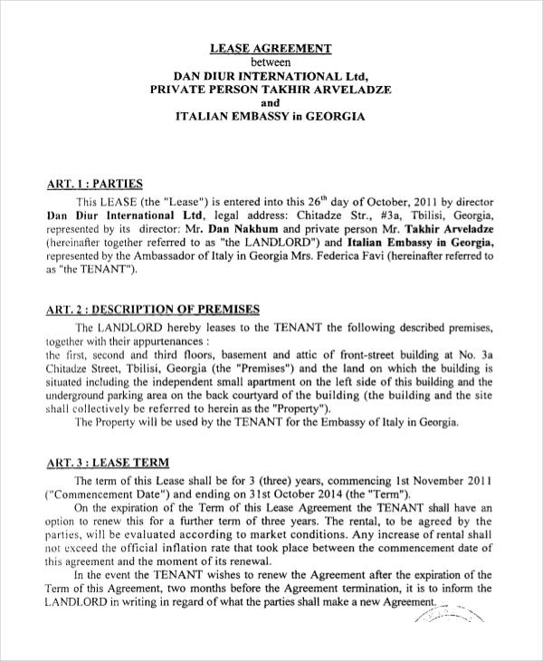 FREE 60+ Lease Agreement Forms in PDF | MS Word