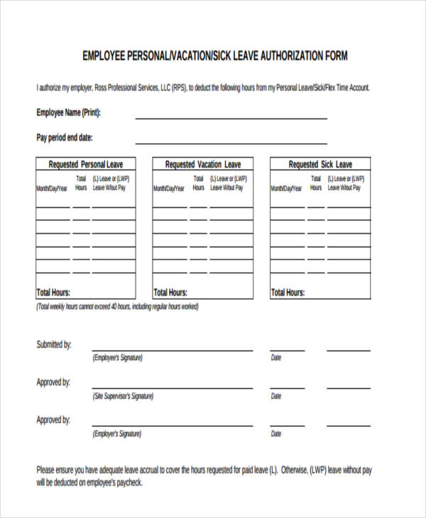 FREE 10+ Leave Authorization Forms in PDF | MS Word