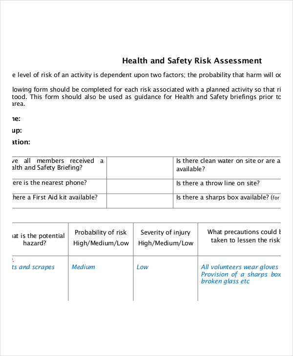 FREE 42+ Health Assessment Form Samples, PDF, MS Word, Google Docs