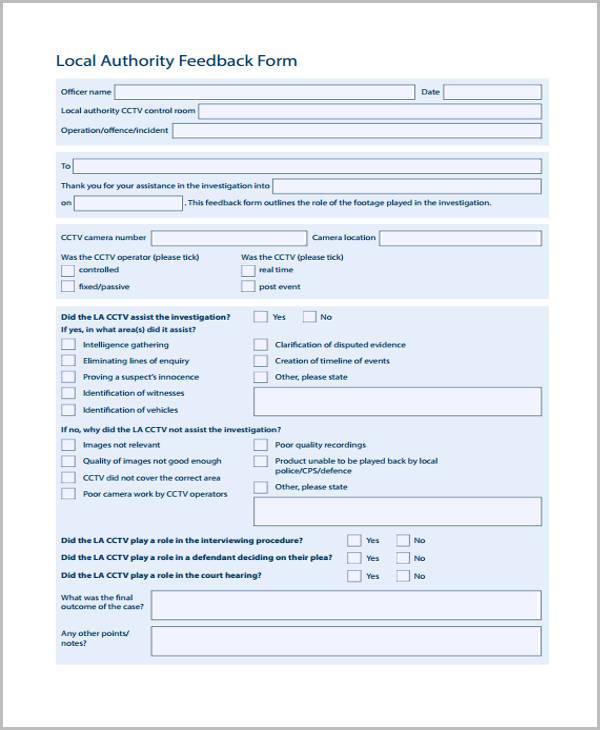 FREE 51+ Feedback Forms in PDF | MS Word | Excel