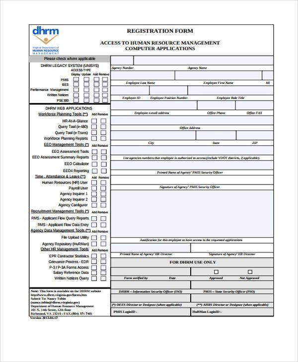FREE 9+ HR Registration Forms in PDF | MS Word