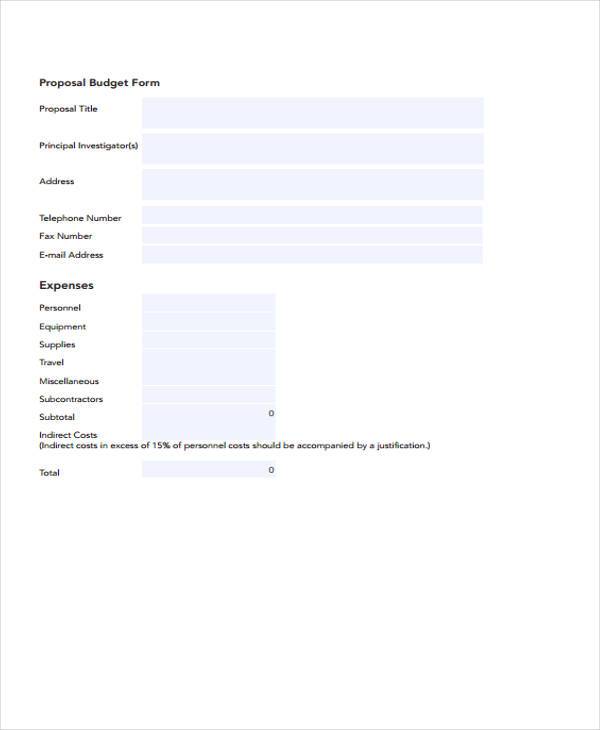 FREE 49+ Budget Forms in PDF | MS Word | Excel