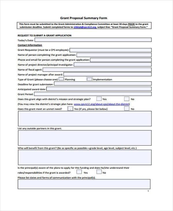 FREE 8+ Proposal Summary Forms in PDF | MS Word