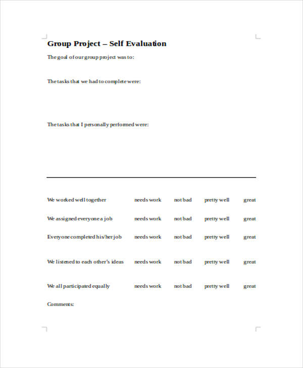 FREE 31+ Self-Evaluation Forms in PDF | MS Word | Excel