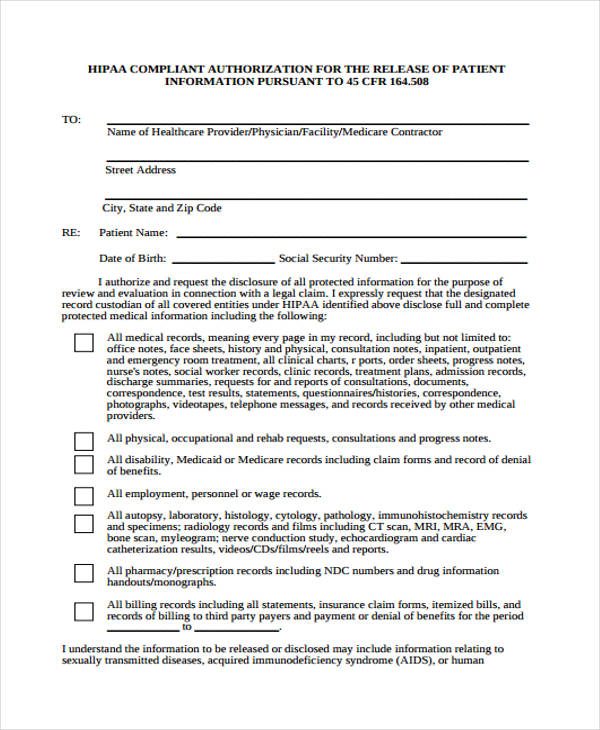 FREE 27+ Patient Release Form Samples, PDF, MS Word, Google Docs