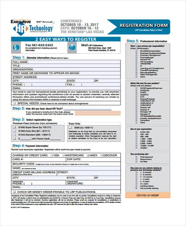 FREE 9+ HR Registration Forms in PDF | MS Word