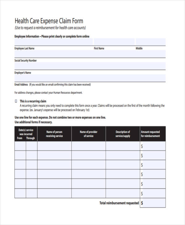 FREE 37+ Sample Claim Forms in PDF | Excel | MS Word