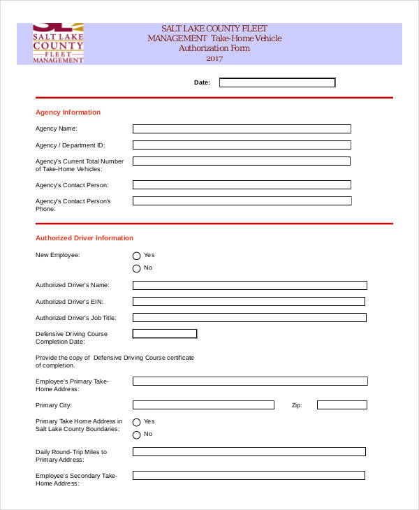FREE 20+ Vehicle Authorization Form Samples, PDF, MS Word, Google Docs
