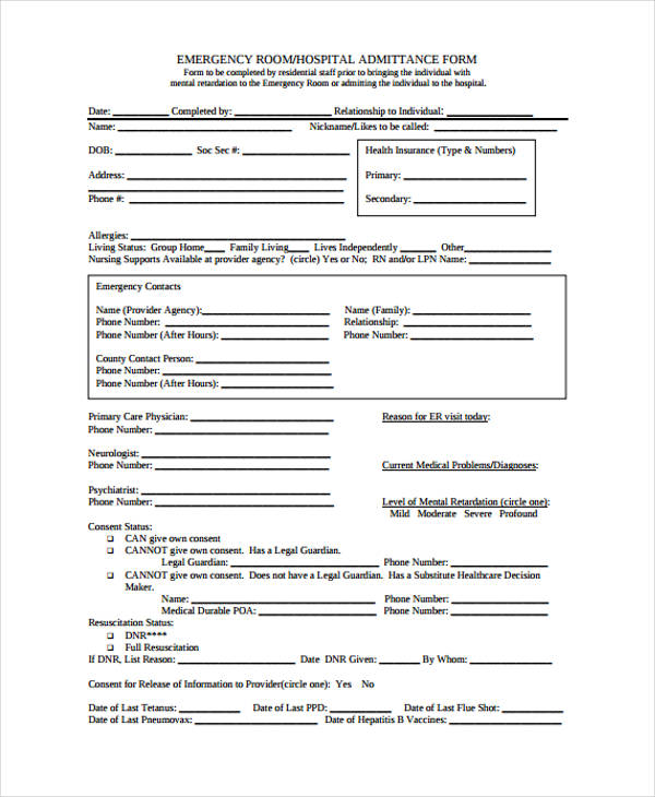 FREE 25+ Emergency Release Form Samples, PDF, MS Word, Google Docs