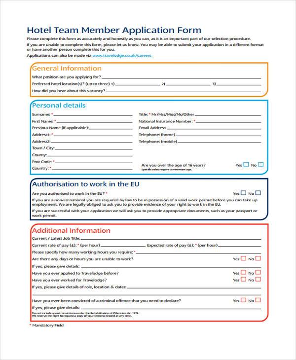 FREE 46+ Application Forms in PDF | MS Word | Excel