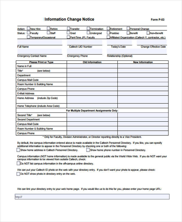 FREE 33+ Sample Notice Forms in PDF | MS Word | Excel