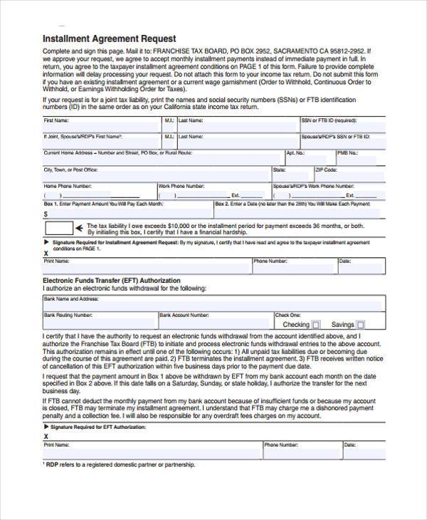 FREE 9+ Installment Agreement Sample Forms in PDF | MS Word