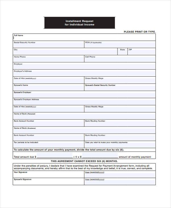 FREE 9+ Installment Agreement Sample Forms in PDF | MS Word