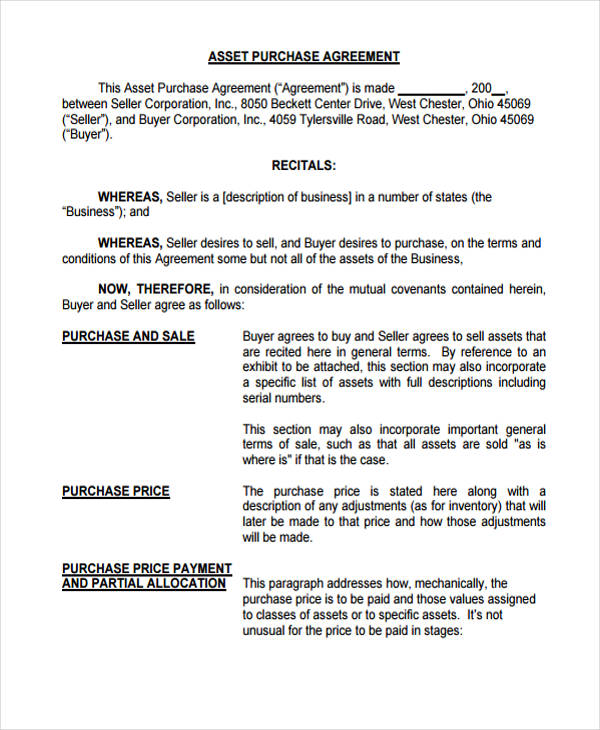 FREE 30+ Sample Purchase Agreement Forms in MS Word | PDF