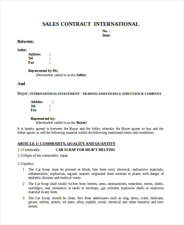 FREE 39+ Contract Form Samples, PDF, MS Word, Google Docs