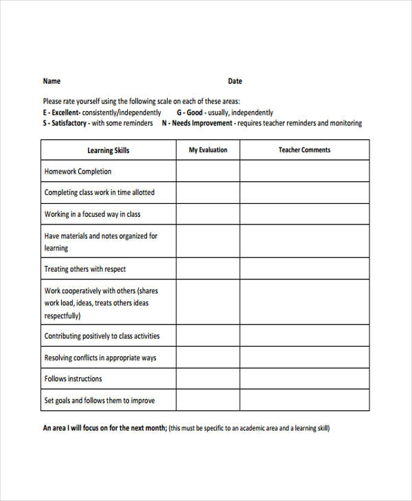 FREE 40+ Self-Assessment Form Samples, PDF, MS Word, Google Docs, Excel