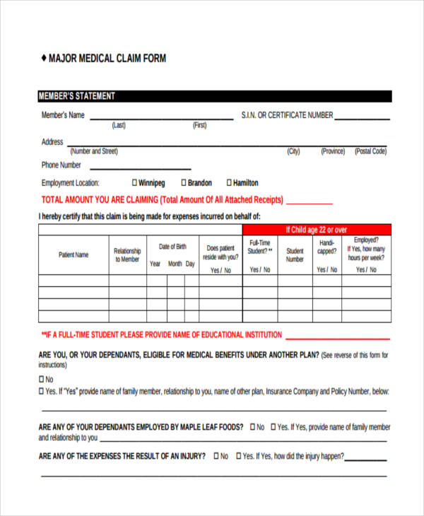 FREE 37+ Sample Claim Forms in PDF | Excel | MS Word