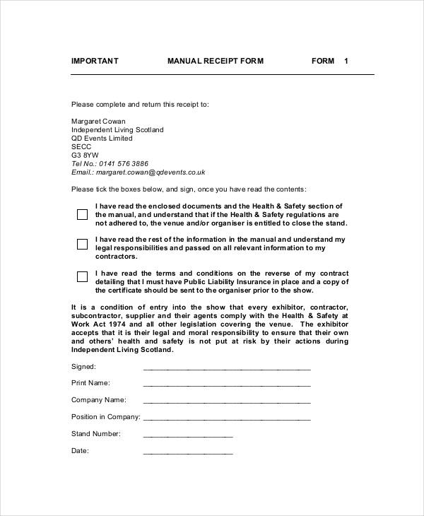 FREE 37+ Sample Receipt Forms in PDF | MS Word | Excel