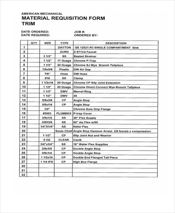 FREE 40+ Sample Requisition Forms in Excel | PDF | MS Word