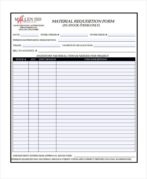 FREE 40+ Sample Requisition Forms in Excel | PDF | MS Word