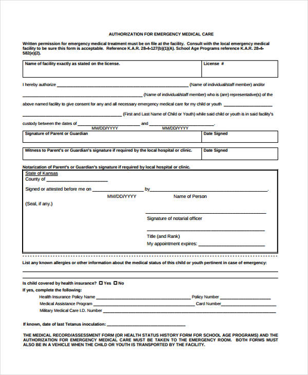 FREE 25+ Emergency Release Form Samples, PDF, MS Word, Google Docs