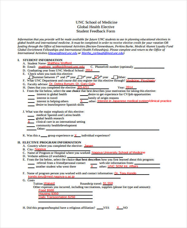FREE 27 Sample Student Feedback Forms In PDF MS Word Excel FREE 27 Sample Student Feedback Forms In PDF MS Word Excel