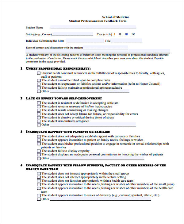 FREE 27 Sample Student Feedback Forms In PDF MS Word Excel FREE 27 Sample Student Feedback Forms In PDF MS Word Excel