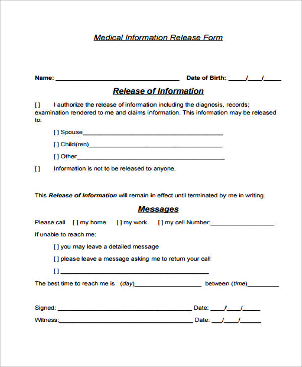 FREE 27+ Patient Release Form Samples, PDF, MS Word, Google Docs