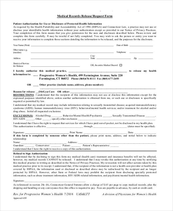 FREE 32+ Medical Release Form Samples, PDF, MS Word, Google Docs