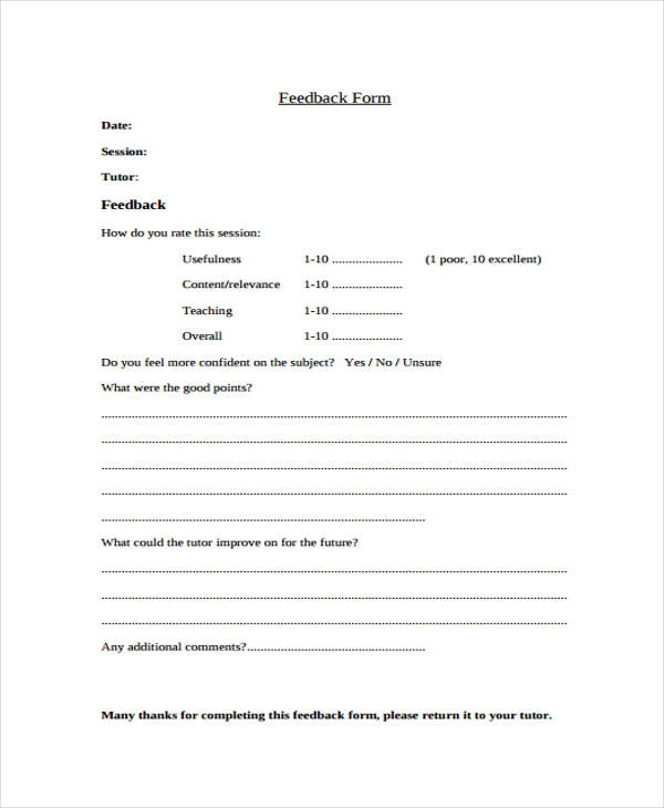 FREE 10+ Medical Feedback Forms in PDF