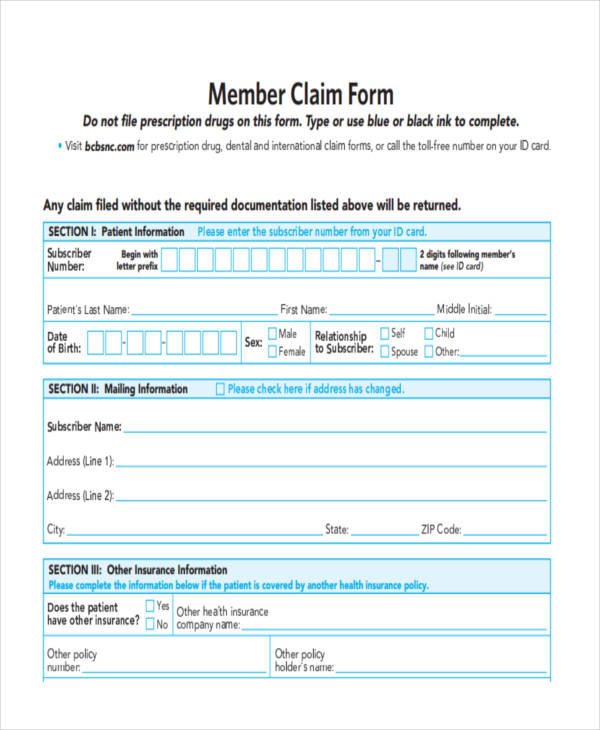FREE 37+ Sample Claim Forms in PDF | Excel | MS Word