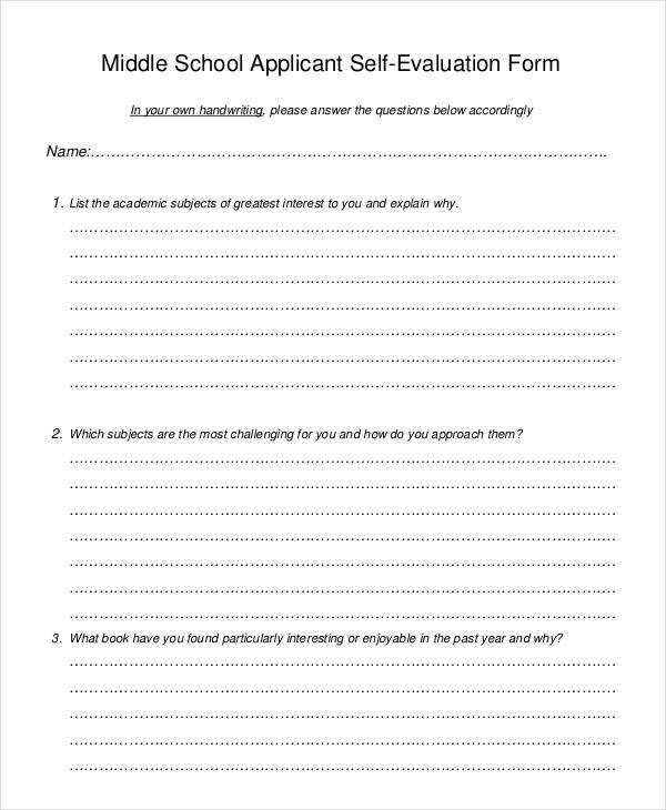 FREE 23 Self Evaluation Forms In PDF MS Word Excel