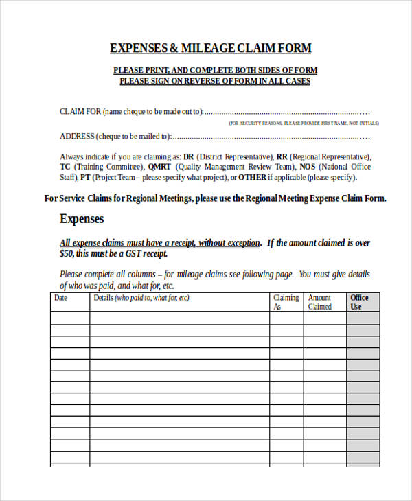 FREE 37 Sample Claim Forms In PDF Excel MS Word FREE 37 Sample Claim Forms In PDF Excel MS Word