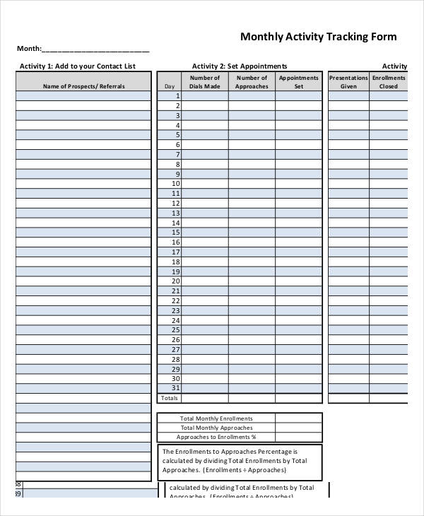 FREE 42+ Tracking Form Examples in PDF | Excel | MS Word