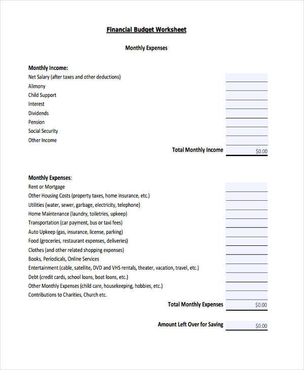 FREE 46+ Budget Forms in PDF | MS Word | Excel