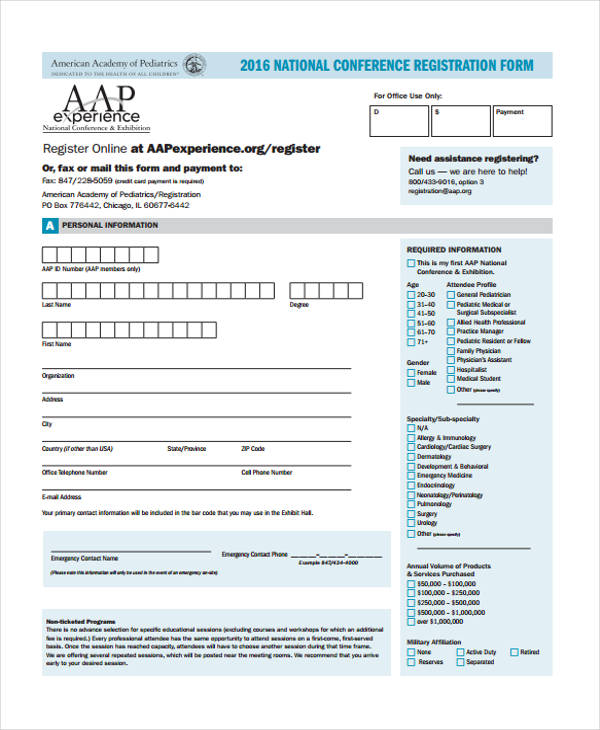 FREE 24+ Conference Registration Forms in PDF | Excel | MS Word