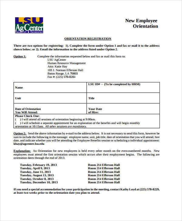 FREE 9+ HR Registration Forms in PDF | MS Word
