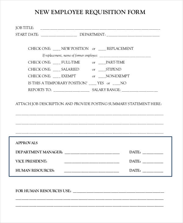 FREE 17+ Job Requisition Form Samples, PDF, MS Word, Google Docs