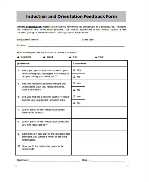 FREE 7 Sample New Joinee Feedback Forms In PDF MS Word