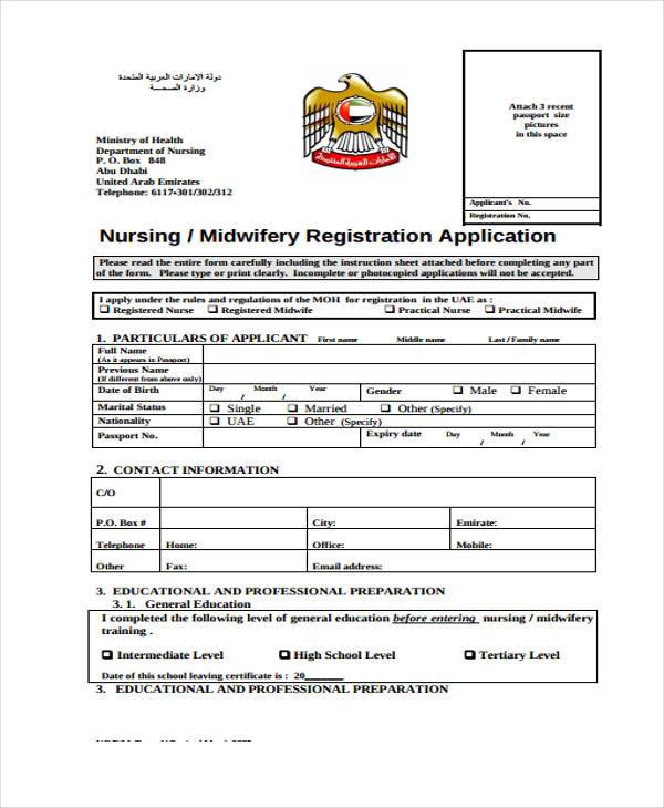 FREE 11+ Nursing Registration Forms in PDF | MS Word