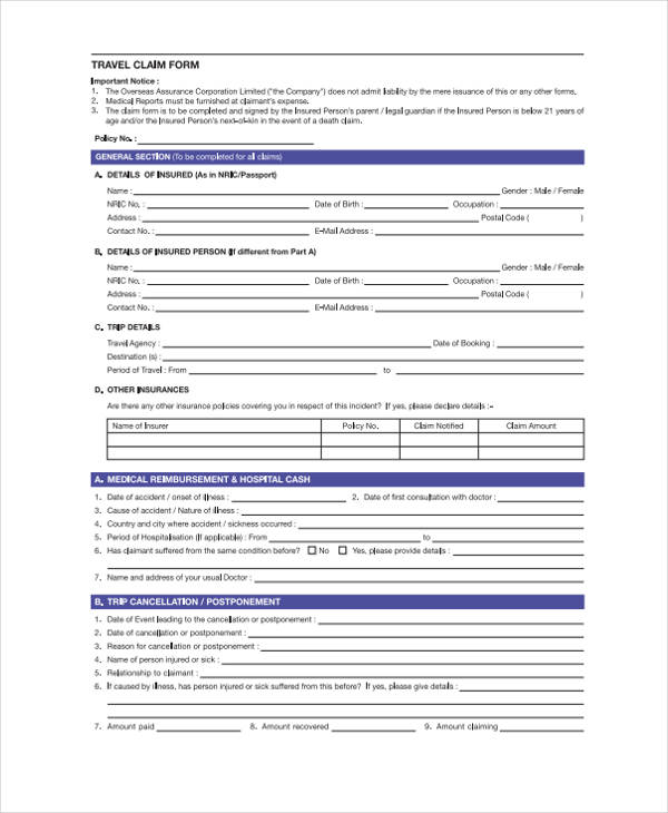 FREE 35+ Travel Form Samples, PDF, MS Word, Google Docs, Excel