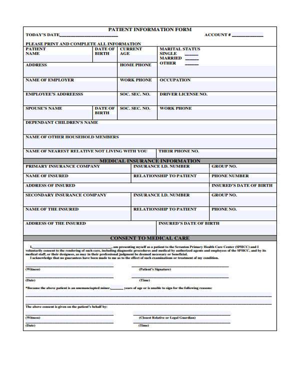 FREE 41+ Printable Medical Forms in PDF | Excel | MS Word