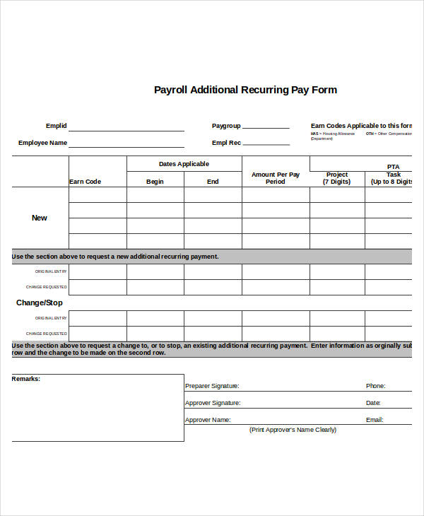 FREE 20+ Payroll Forms in Excel